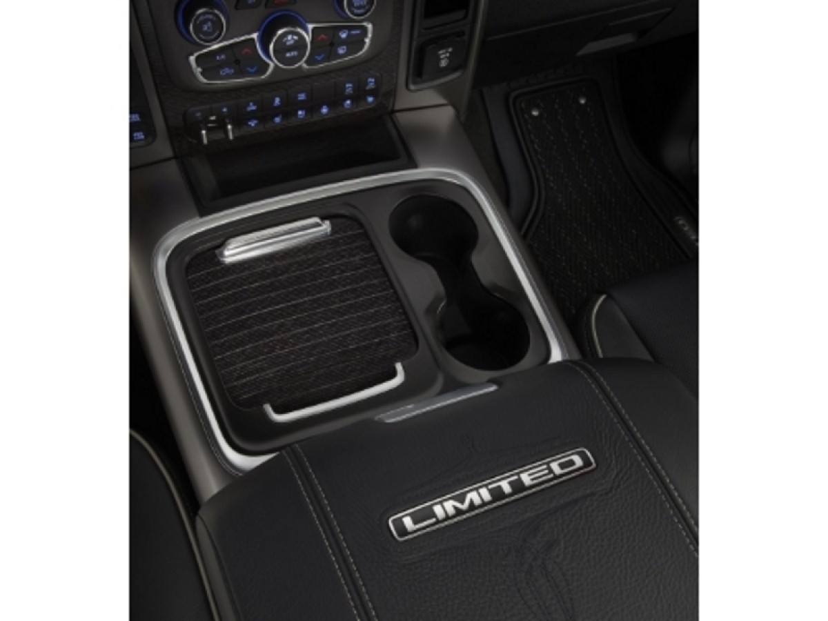 Mopar Console Tray Upgrade Silver W/ Black Wood - 5VC941Z6AB-5VC95DX9AC ...