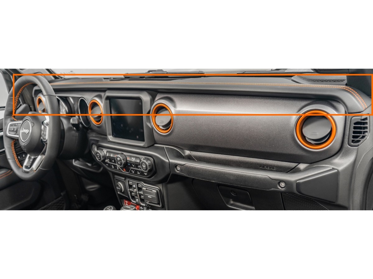 Mopar Dashboard Top Pad Trim Kit Mojave Orange Stitching - 6AC121V5AC ...