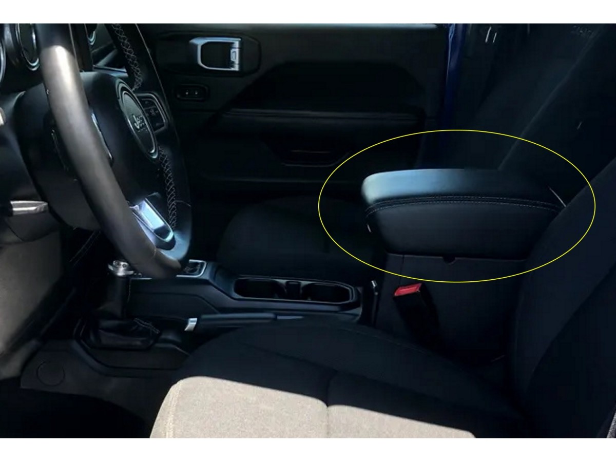 Mopar Center Console Armrest Black Leather & White Stitching Sahara ...