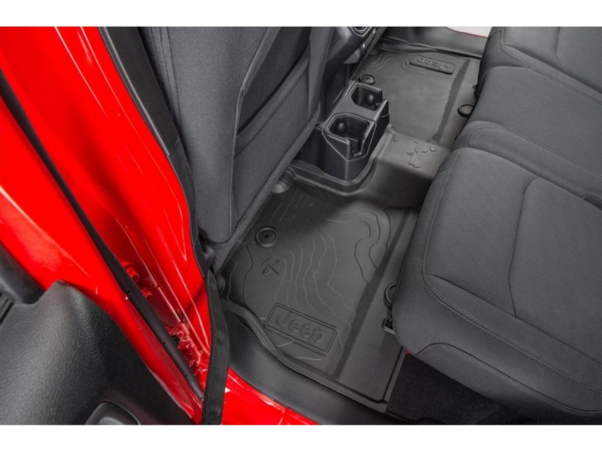 Genuine Mopar Rubber Floor Mats 4 Door With Black Jeep Logo ...