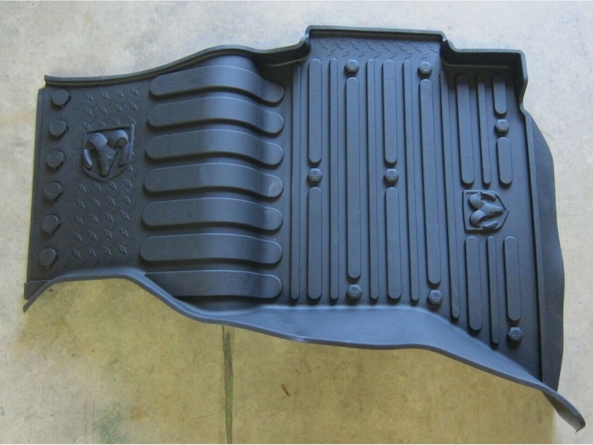 Mopar Rubber Mats Bucket Style Front & Rear Black With Ram's Head Logo ...