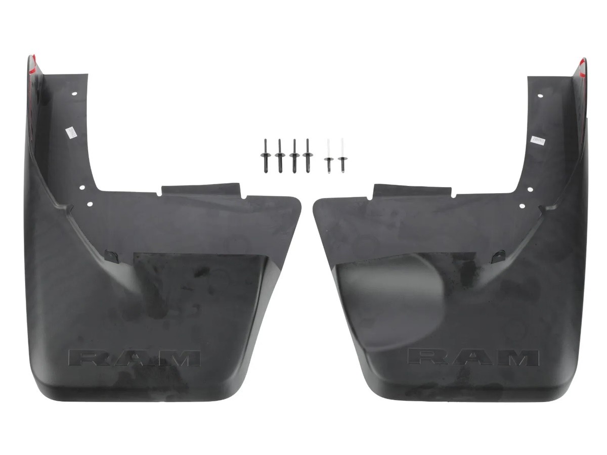 Mopar Splash Guards Deluxe Molded Rear Pair With RAM Logo For Vehicles ...