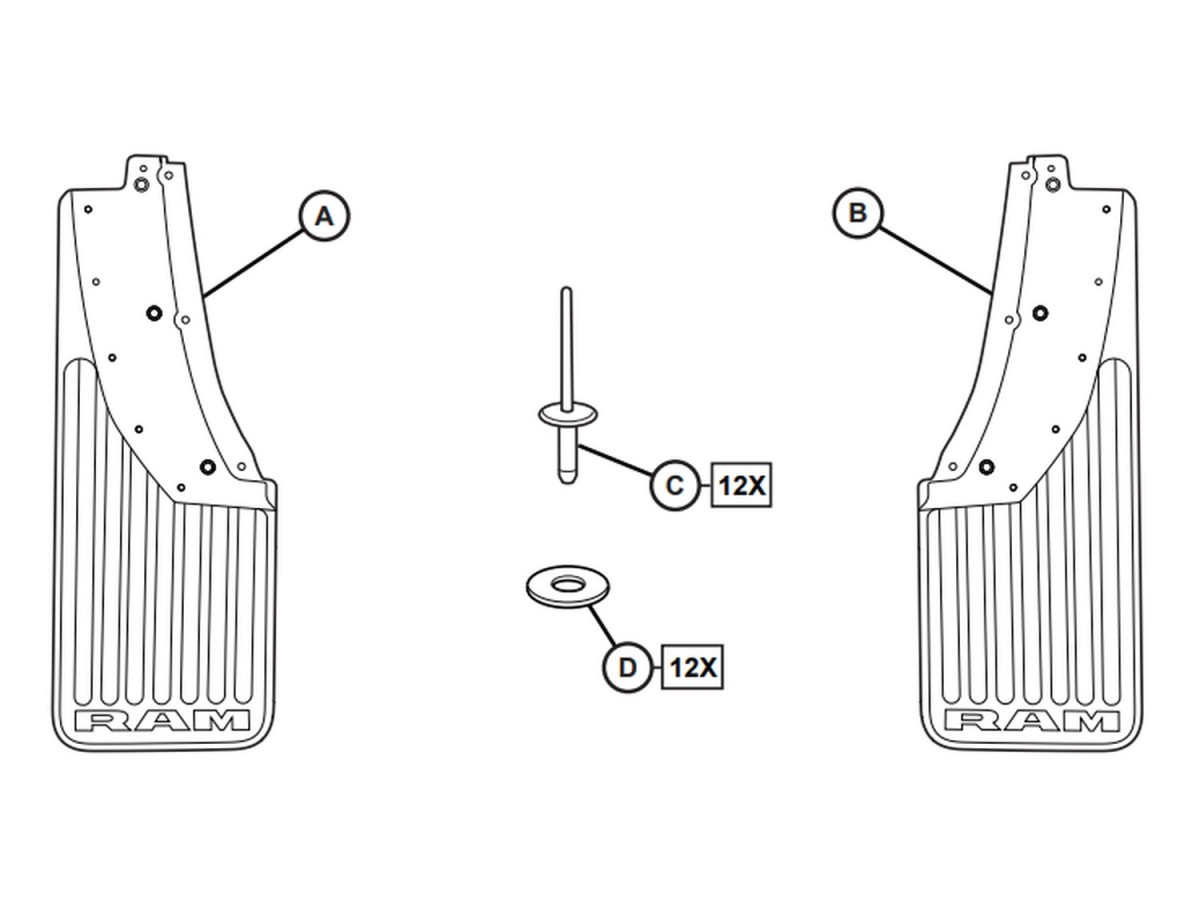Genuine Mopar Splash Guards - Front Rubber HD - 82216118AA | Mopar ...